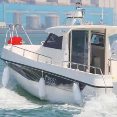 Custom 10.6m Speed Yacht With Cabin Outboard Motor Deep V Hull Frp ...