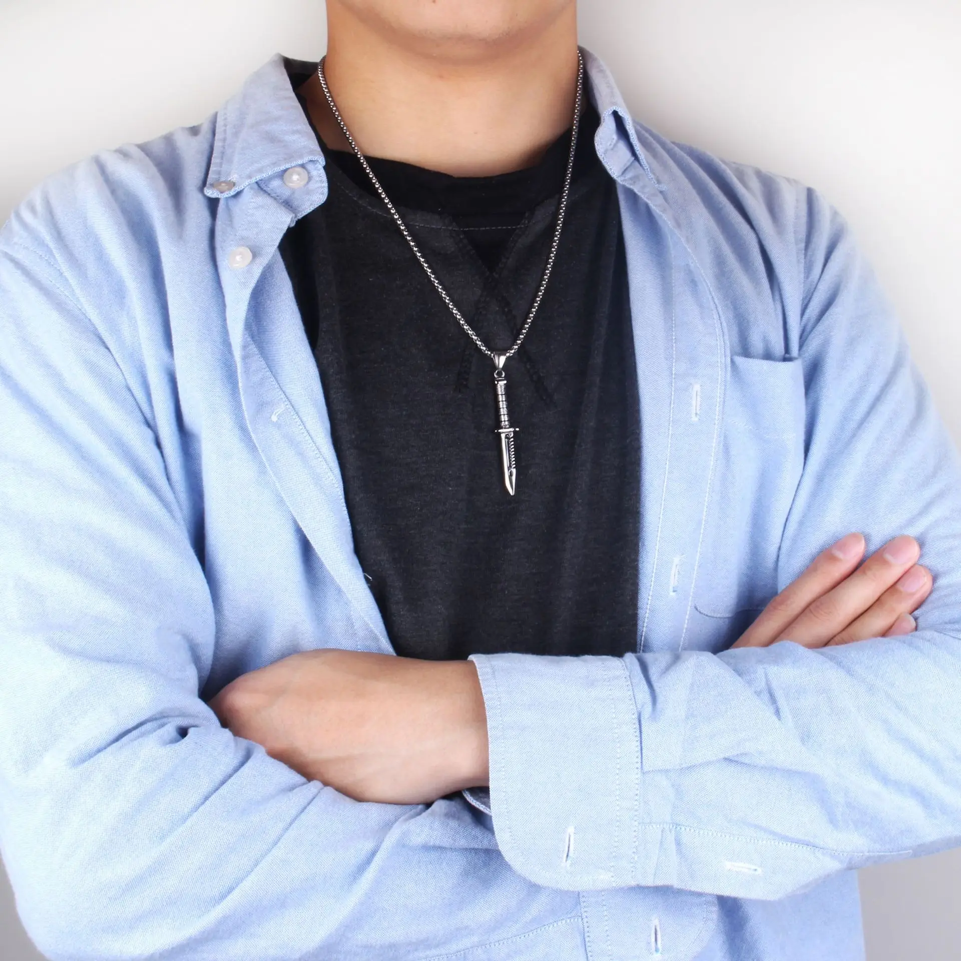 Men Fashional Hip Hop Sword 18k Gold Plated Stainless Steel Dagger ...