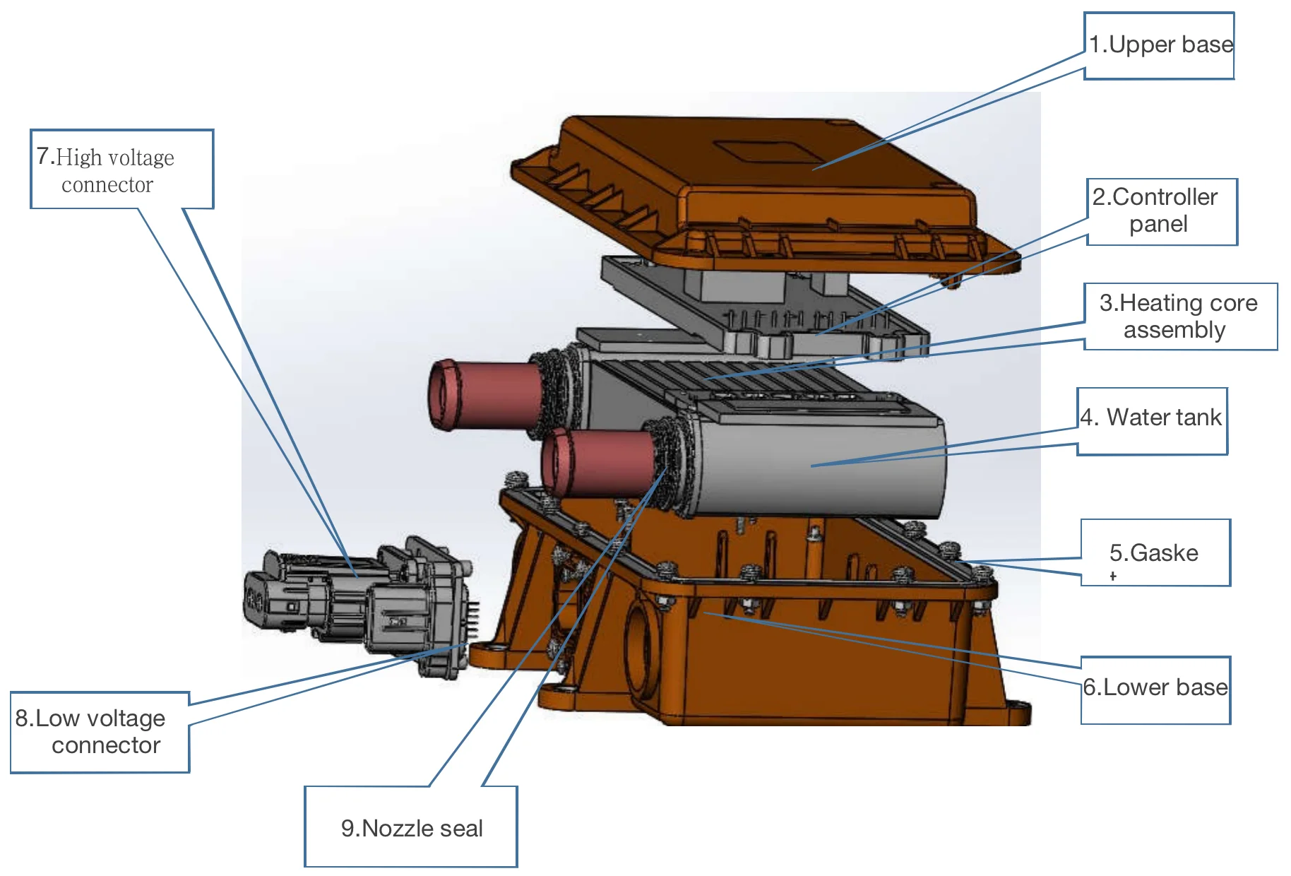 High Voltage Coolant Heater(hvch) Dc600v Coolant Heater Battery And ...