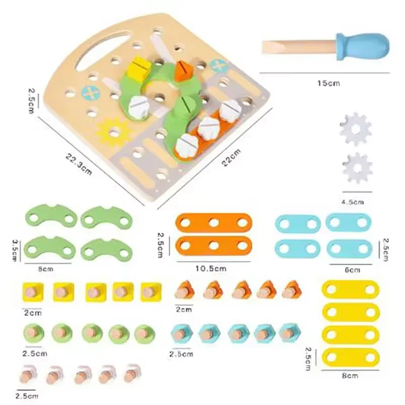 Wooden Fun Screw Nut Board Toys Montessori Education Games for Toddlers ...