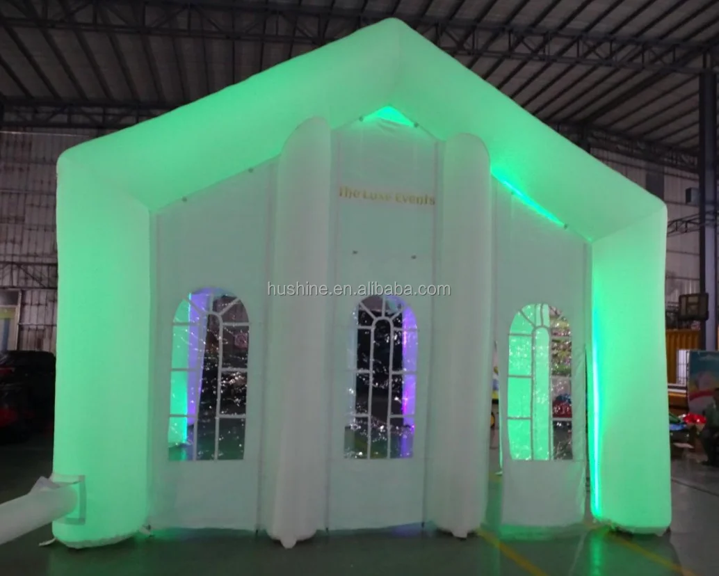 Large White Inflatable Church Tent LED Light Blow up 20x40