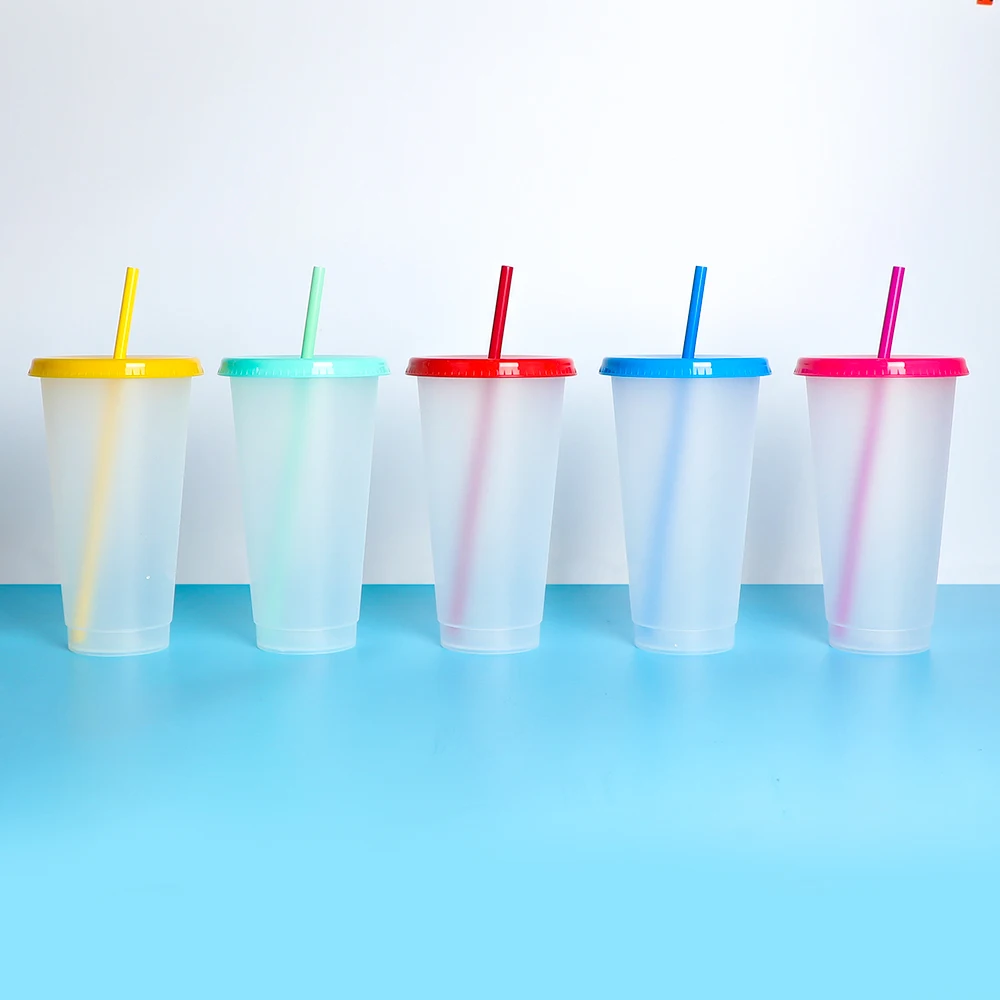 Custom Diy Bpa Free Stock 24oz Tumbler Clear Reusable Plastic Coffee ...