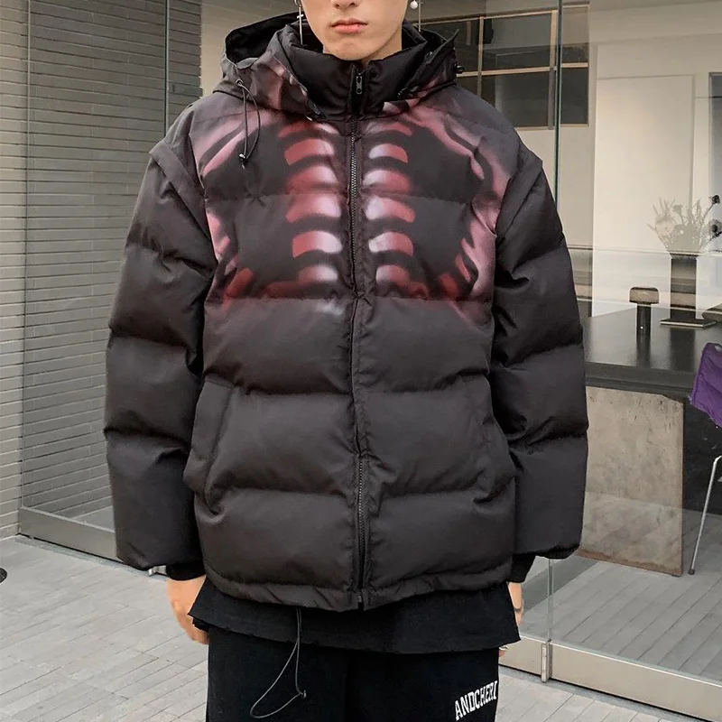 Puffer Jacket Men Custom Logo Men's Black Puffer Jacket Custom Puffer ...