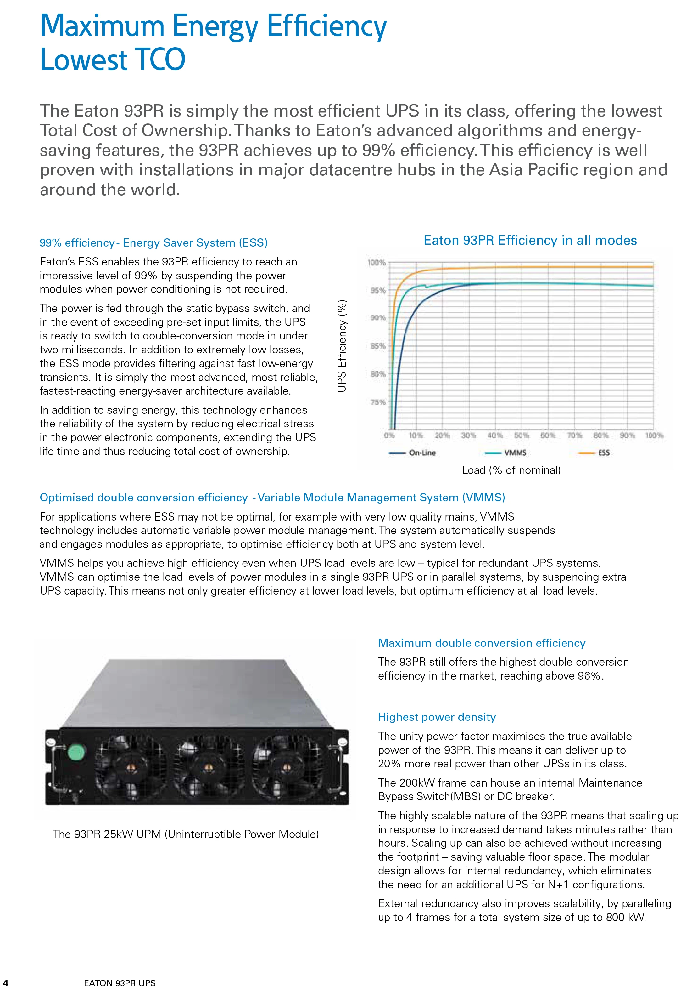 Eaton 93PR UPS 200kva - High Efficiency for Data Centers