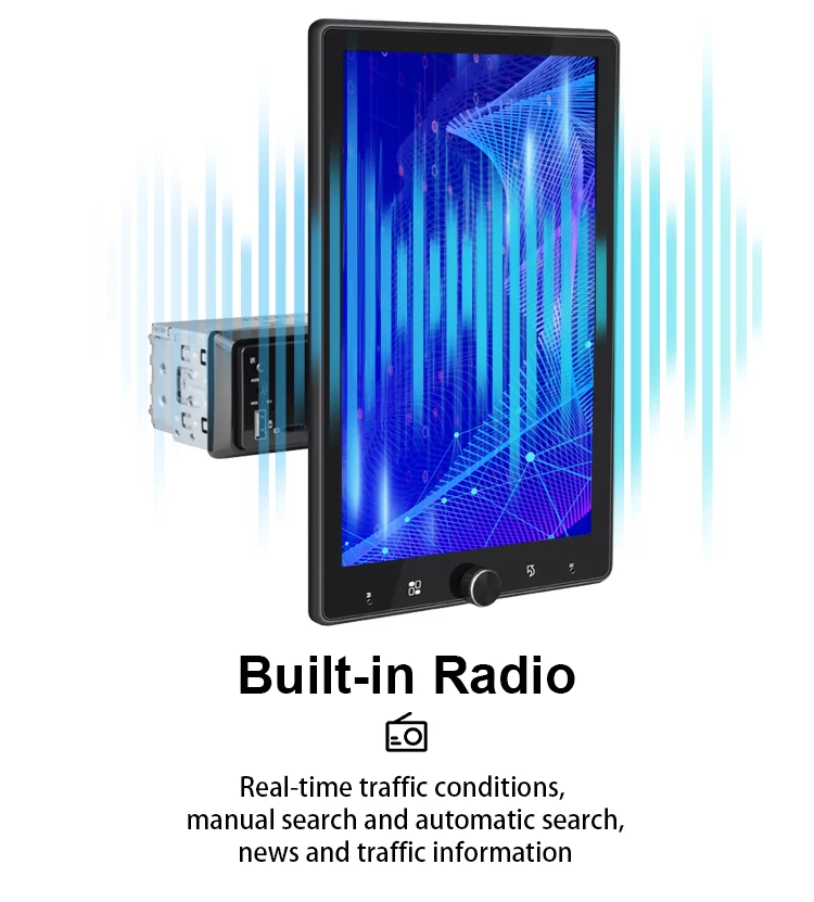 Universal 10.4'' Car Radio with Rotatable Screen & Carplay