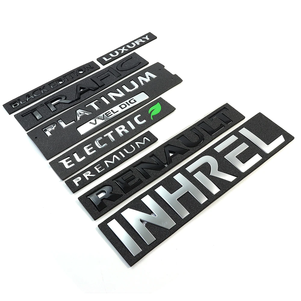 Diy Metal Numeric Letter Stickers Car Emblem Abs Silver Black Badge ...