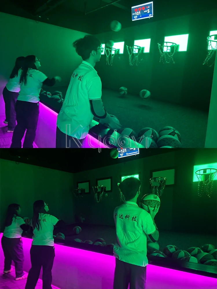 Indoor Pixel Grid Multiplayer Active Basketball Shooting Competitive ...