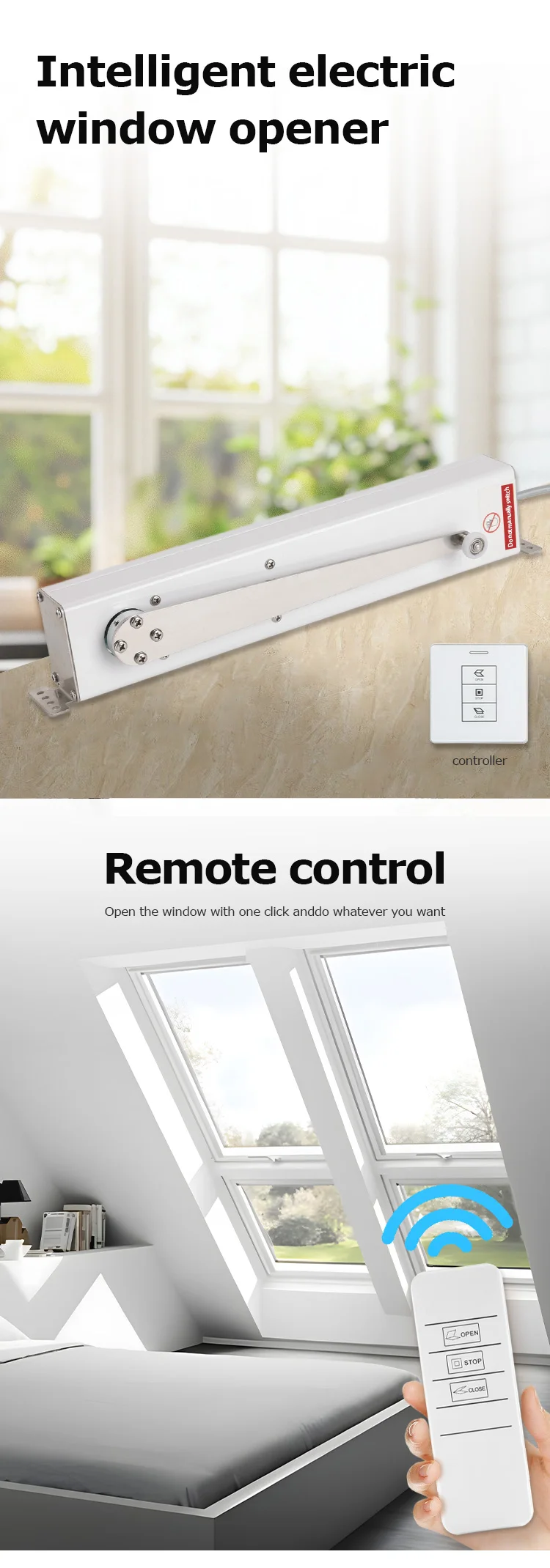 Tuya 24V Modern Steel Sliding Arm Electric Window Opener with Screw ...