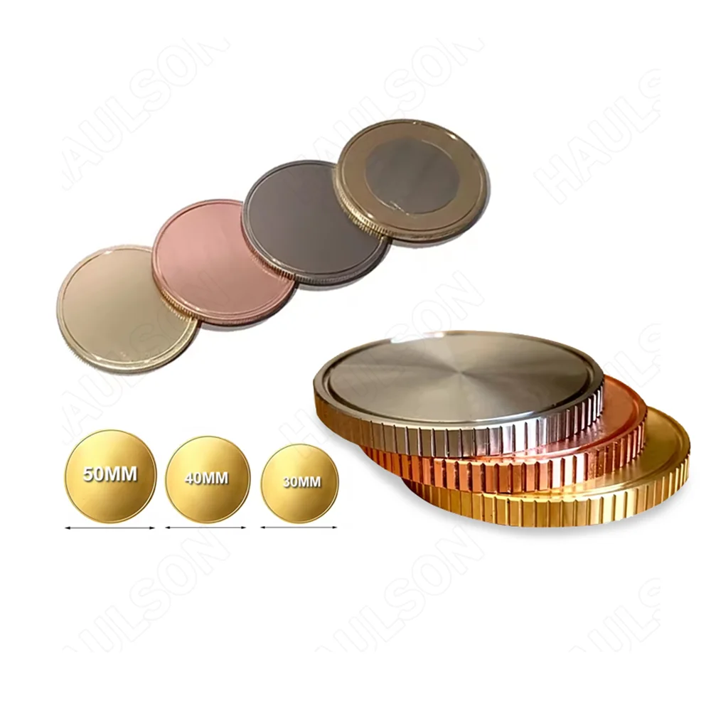 Custom 40mm Stainless Steel Metal Blank Coin Mirror / Matte Brass ...