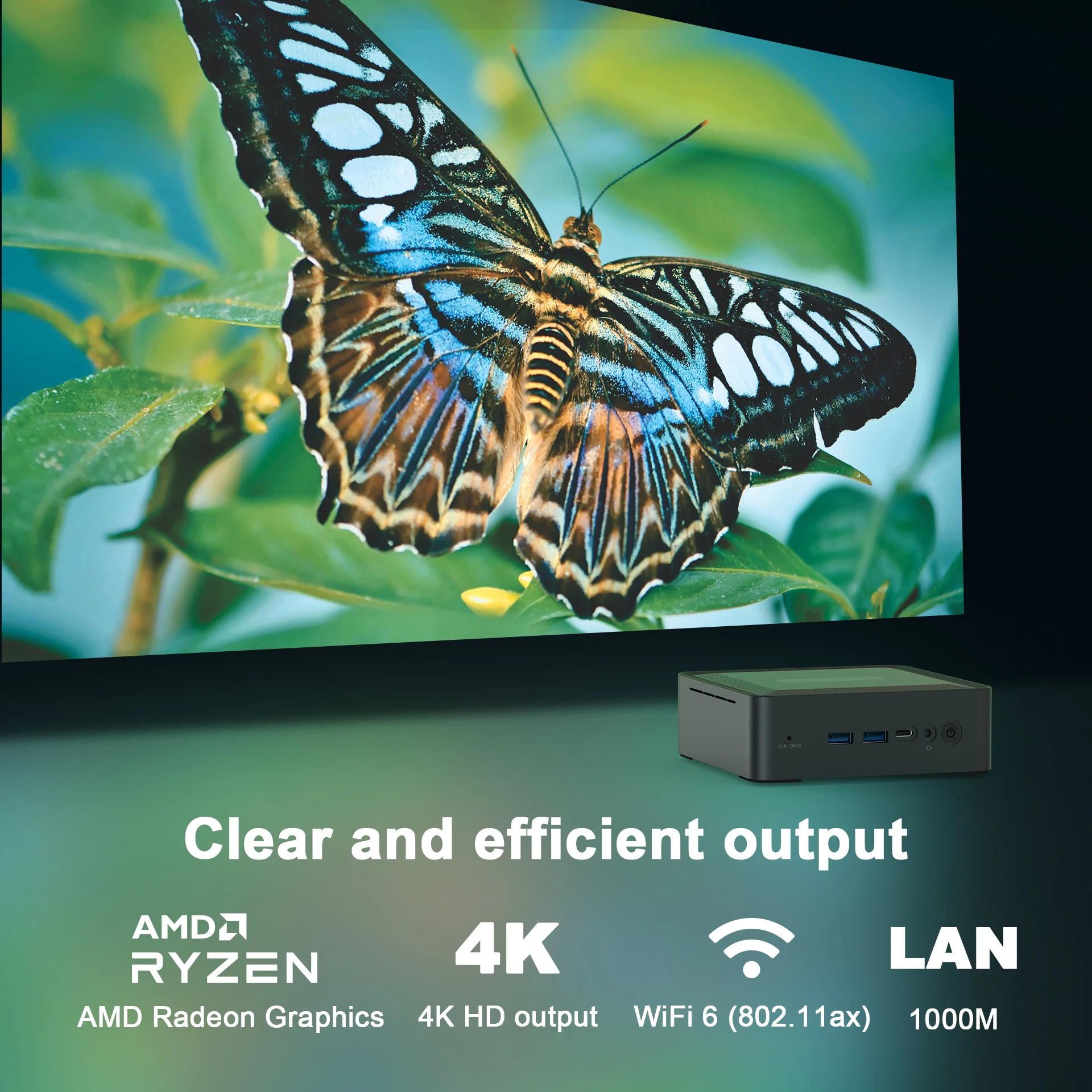 Amd Ryzen 5 5600h Gaming Mini Pc Wins11 Pro Wifi6e Bt5.2 Mini Computer ...