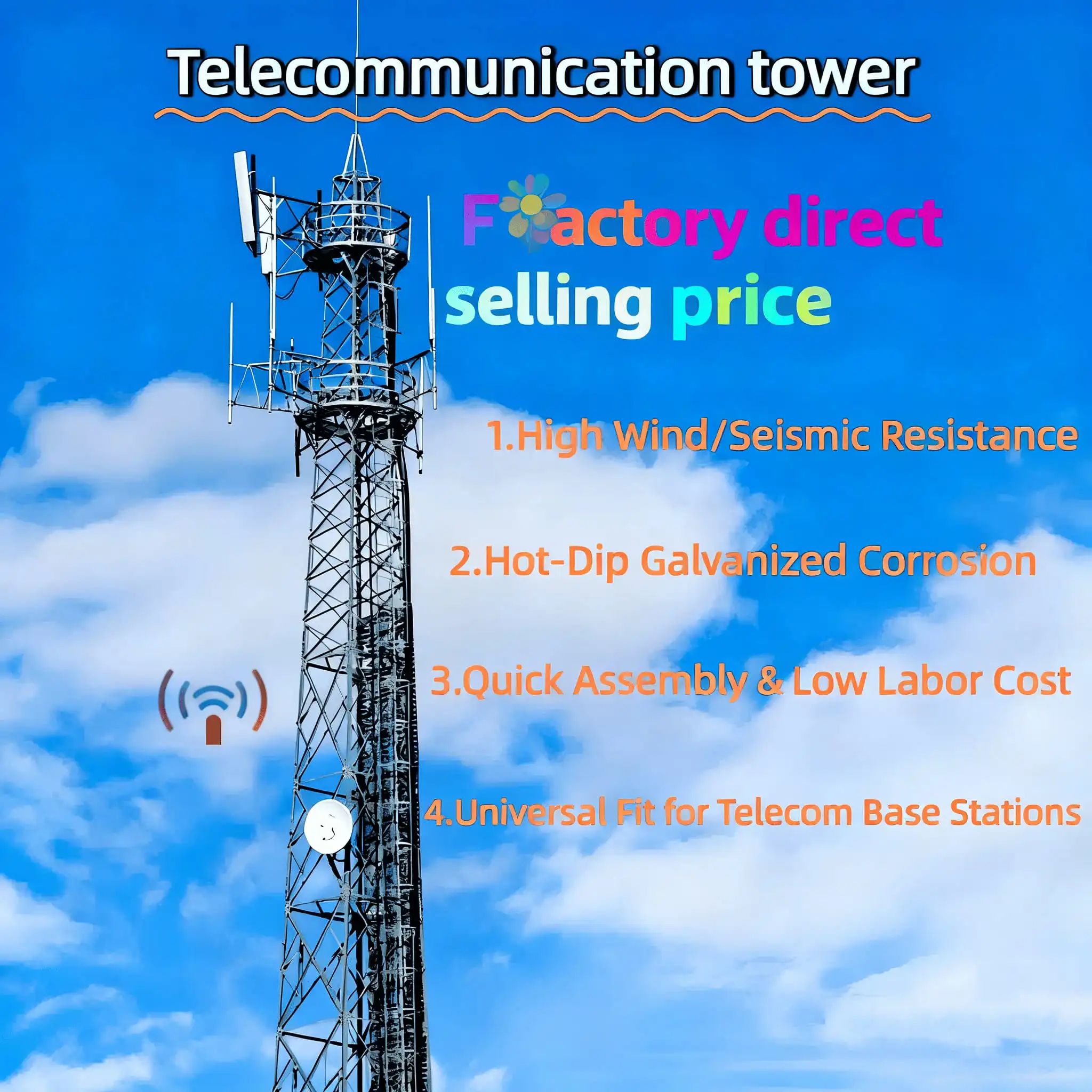 Rapid-Deployment Comm Tower Hot Dip Galvanized ISO9001 Certified ...