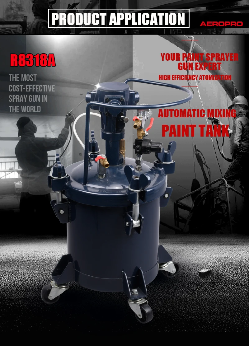 AEROPRO R8318A 10L Paint Tank - High-Pressure Mixing Solution