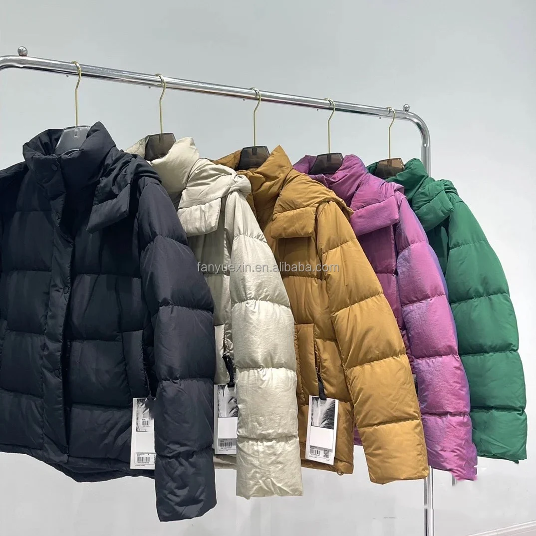 Fall Women Puffy Jackets Bubble Crop Coats Puff Ladies Down Coats Plus Size Customized Winter ...