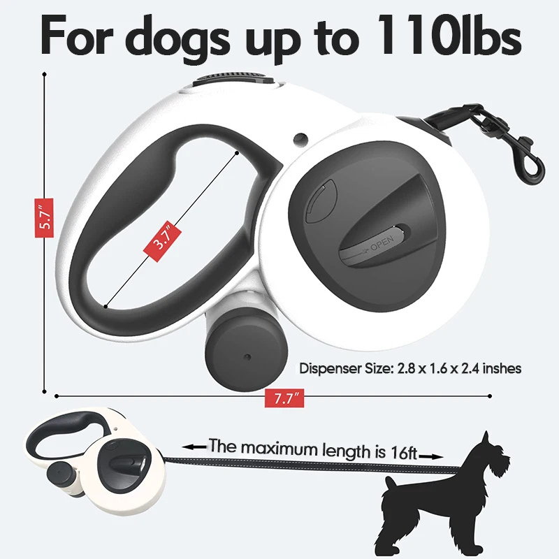 Wholesale Reflective Tug 360 Tangle-free Led Automatic Retractable Dog ...