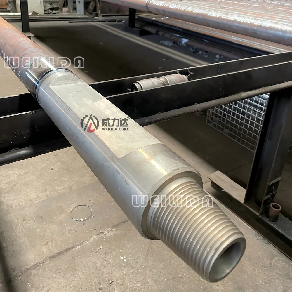 114mm OD X 25 ft Ingersoll Rand Style Drill Pipe rod with 3 1/2 REG Box ...