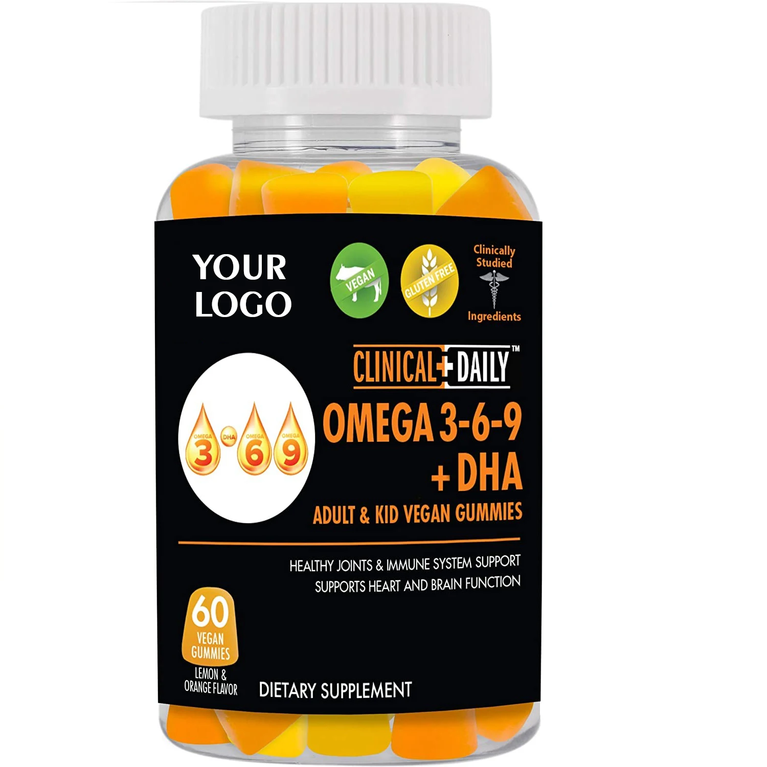 Oem/odm Kids Multivitamin Epa Maca Ashwagandha Gummies Intelligence Booster Support Brain Fish ...