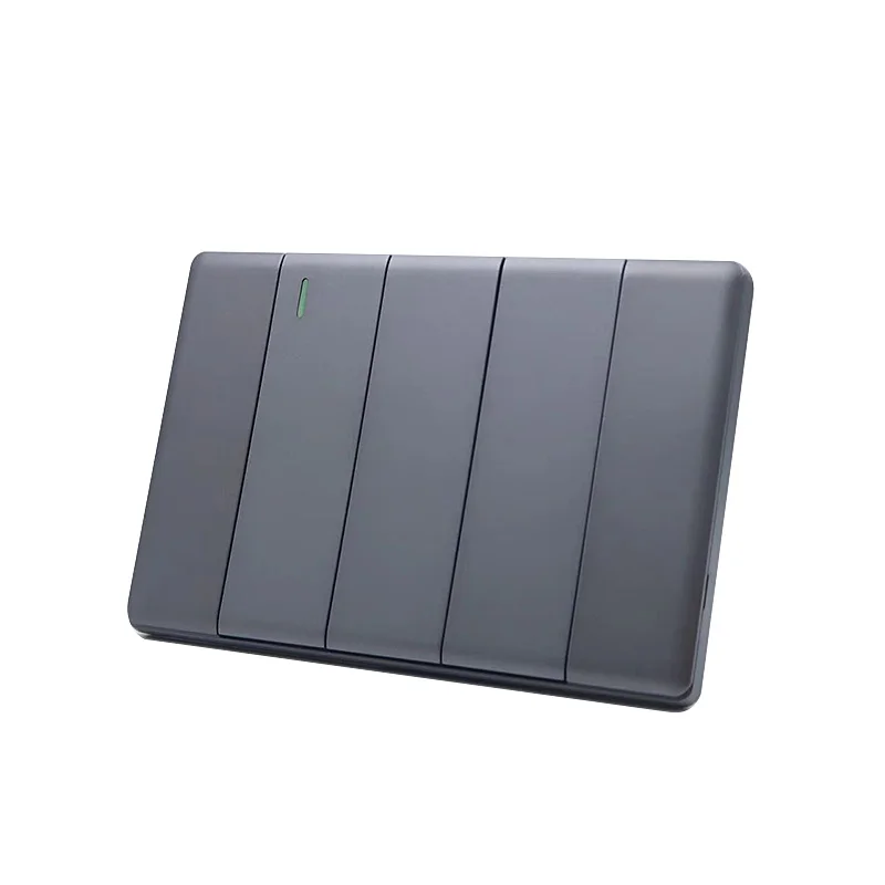 Electrical Big Push Button 3 Gang 2 Way Grey Wall Switch With Night ...