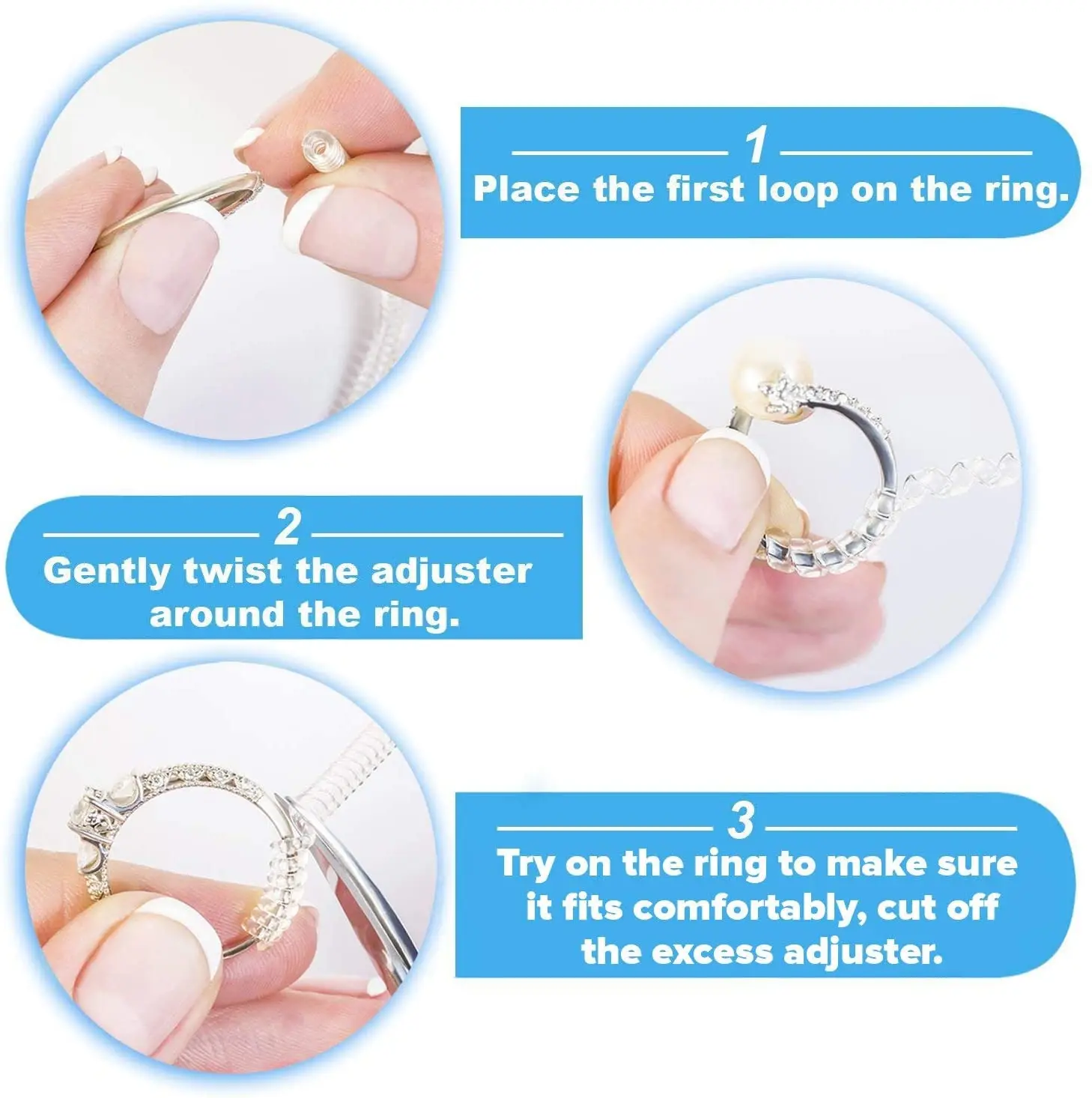Ring Guard Sizer: Adjustable Silicone Ring Size Adjuster & Reducer ...