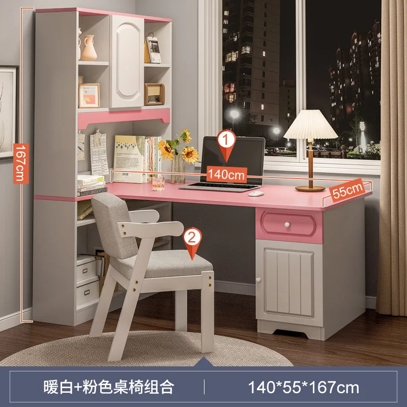 Wholesale Custom Computer Table With Bookshelf Study Writing Desk With ...