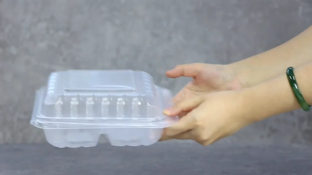 5x5" Plastic Transparent Clamshell Take Out Food Packing Box Used For ...