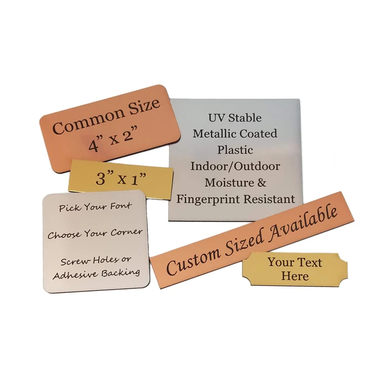 Custom Printed Laser Engraving Logo Metal Plate Blank Nameplate Brushed ...