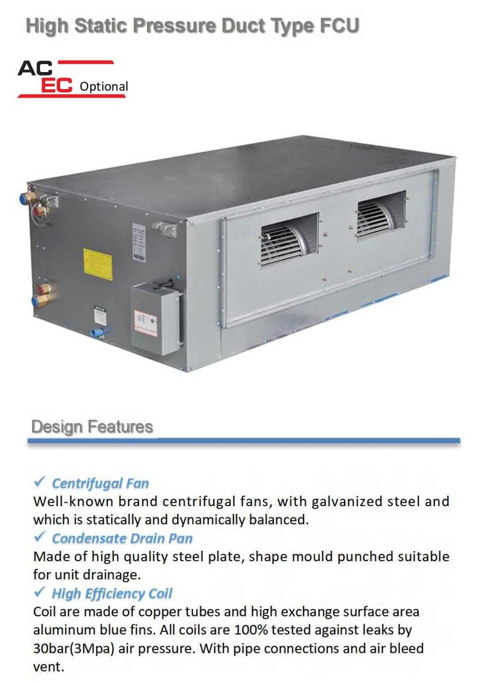 High Efficiency Industrial Air Conditioners - Fan Coil Units