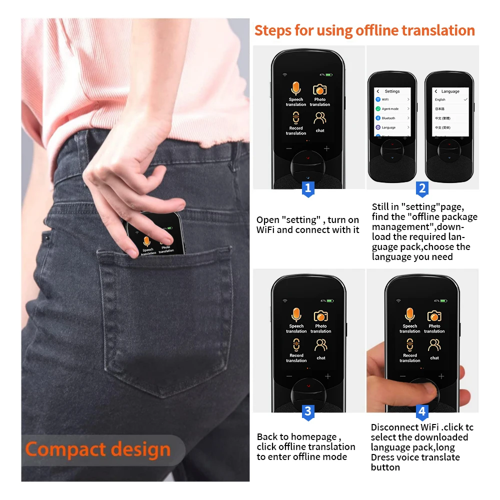 Vormor T11 Portable Voice Translator - Instant Translation