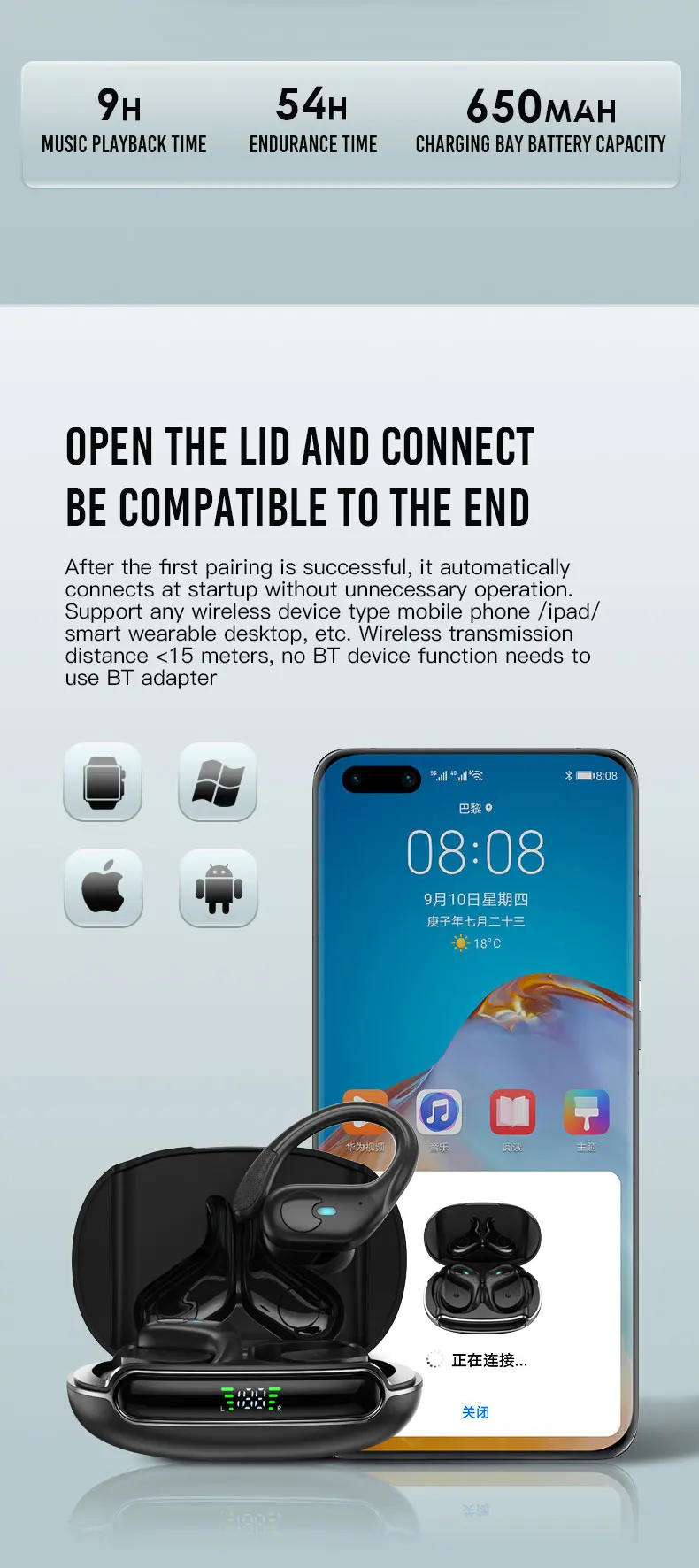 Hot Sales In-ear Tws Stereo Headphone 9D Hifi Stereo Headset Led ...