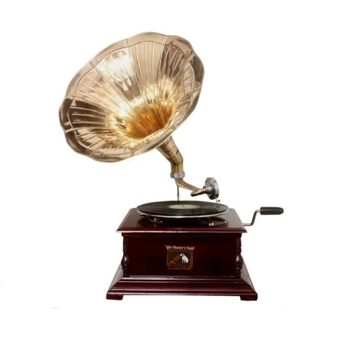 Brass Decorative Vintage Gramophone Handcrafted Brass Wooden Base ...
