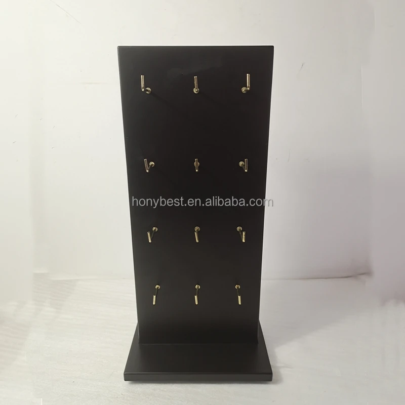 Double Sided Display Stand - Rotating Wood Rack for Jewelry