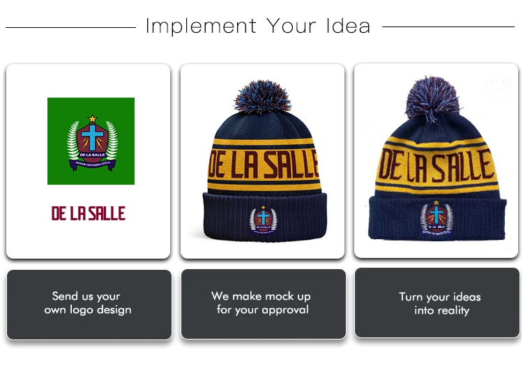 Custom Basic Pom Designer Beanie Knit Hat Skull Cap Skull Toque ...