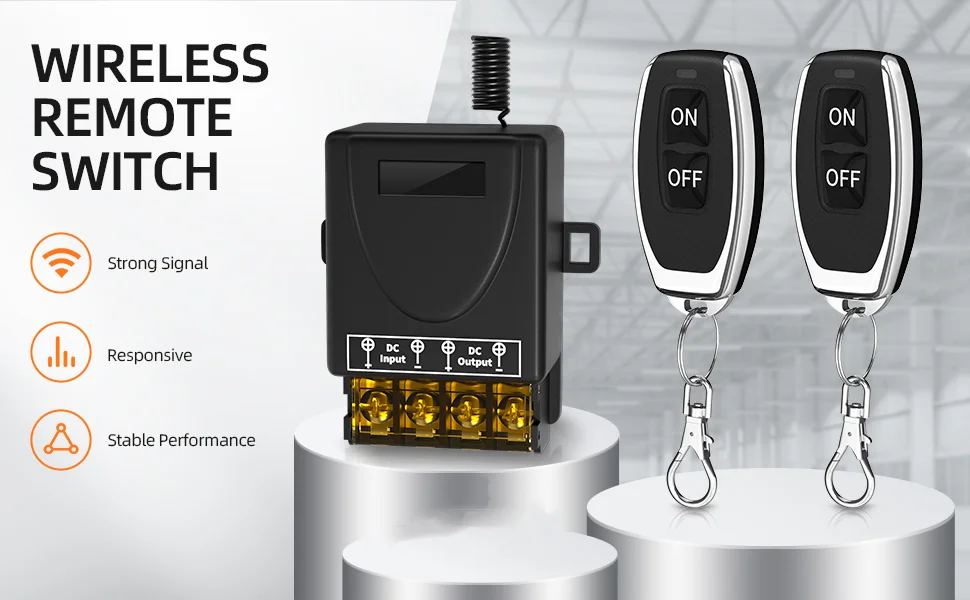 12v 30a Mini Relay Wireless Switch Remote Control Receiver Rf 328ft 2 ...