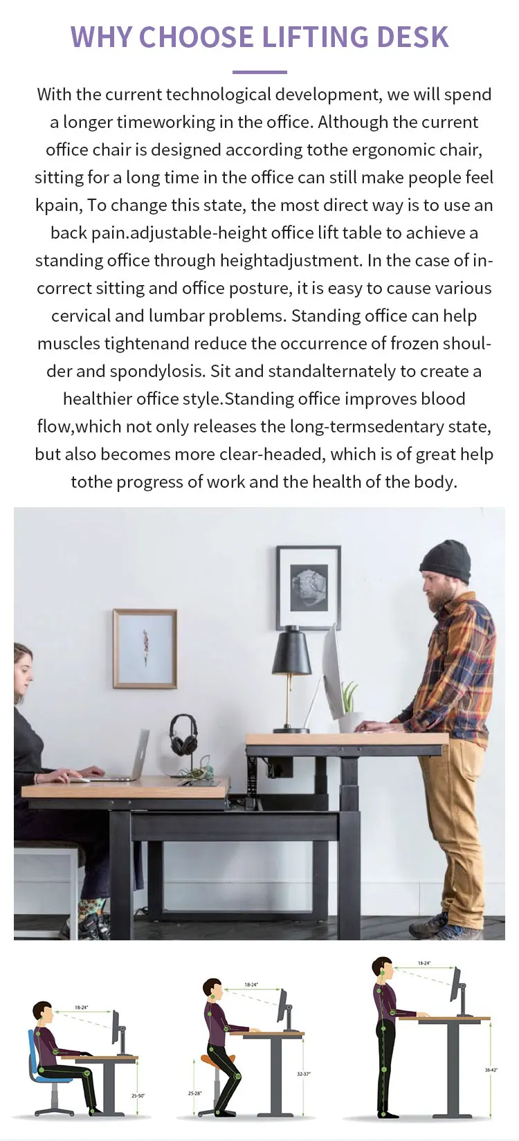 Height Adjustable Office Table Laptop Desk Office Table Computer Table ...