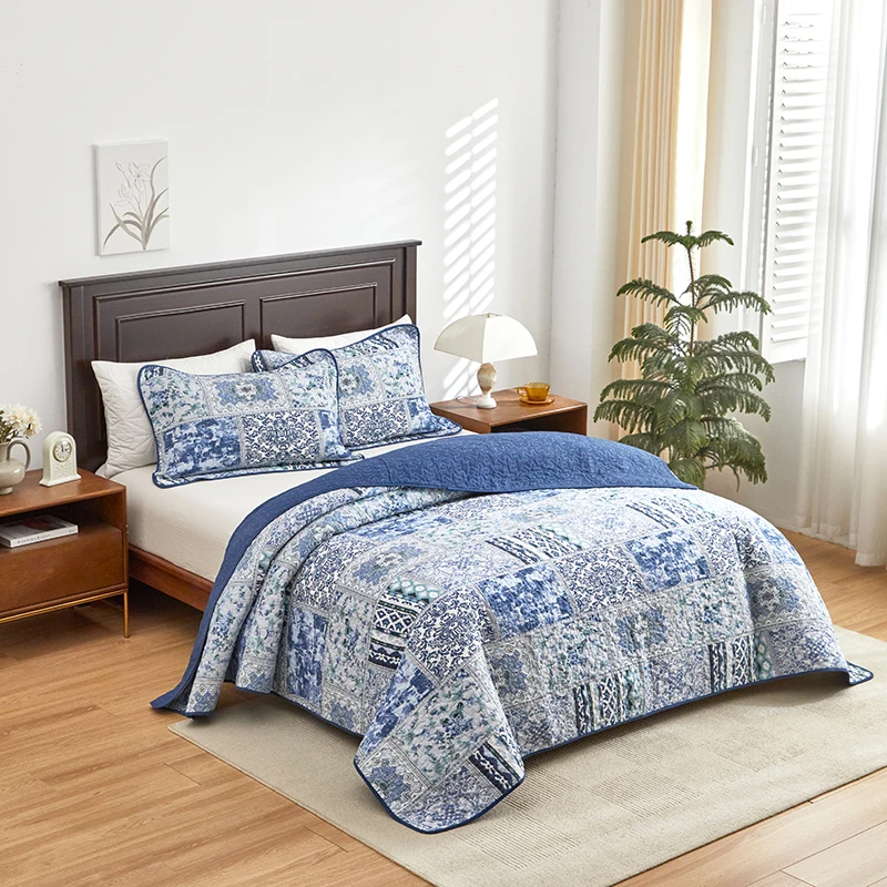 Queen Size Bedspreads & Coverlets Cotton Printed Bedding Coverlet Set ...