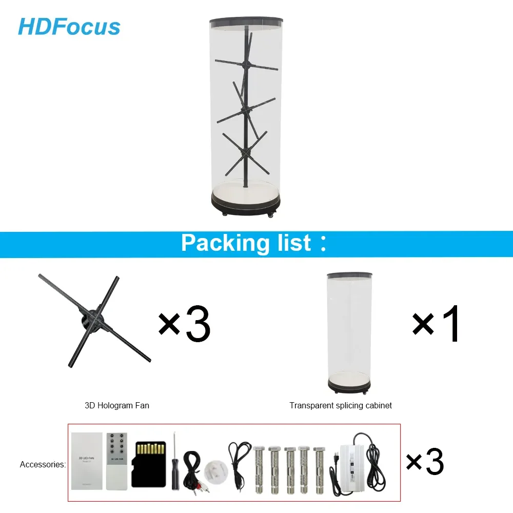 1X3 Hologram Fan - 3D Holographic Projector by Hdfocus