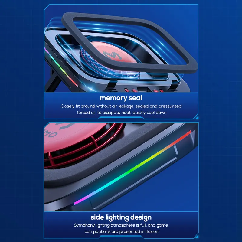 MEMO FL08 RGB Lighting Laptop Stand Cooler - Efficient Cooling for ...