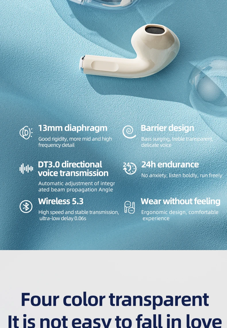 New Design Bd02 Wireless Transparent Tws Earbuds Authentic Tws Headsets ...