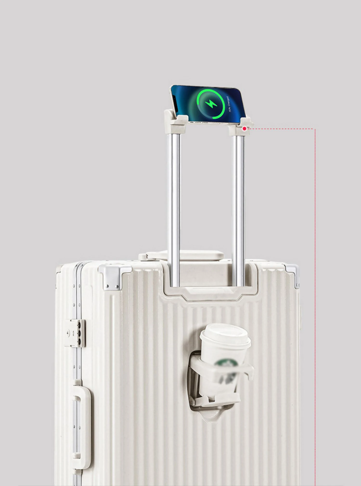 Hard Shell Aluminum Frame Luggage Usb Charging And Cup Holder Suitcase Unisex Cabin Carry-on ...