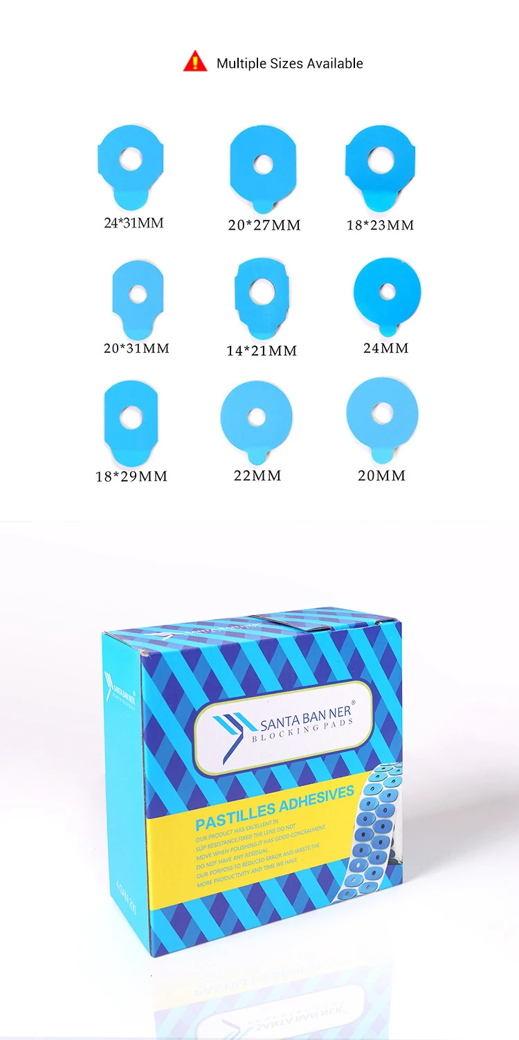 High Quality Blue Optical Glasses Lens Blocking Pads Optical Anti Slip ...