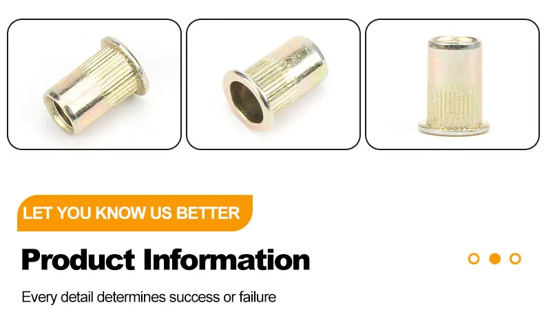 Stainless Steel A2 316 Steel Flat Round Head Knurling Nutsert Zinc Plated Insert Blind Rivet Nut ...