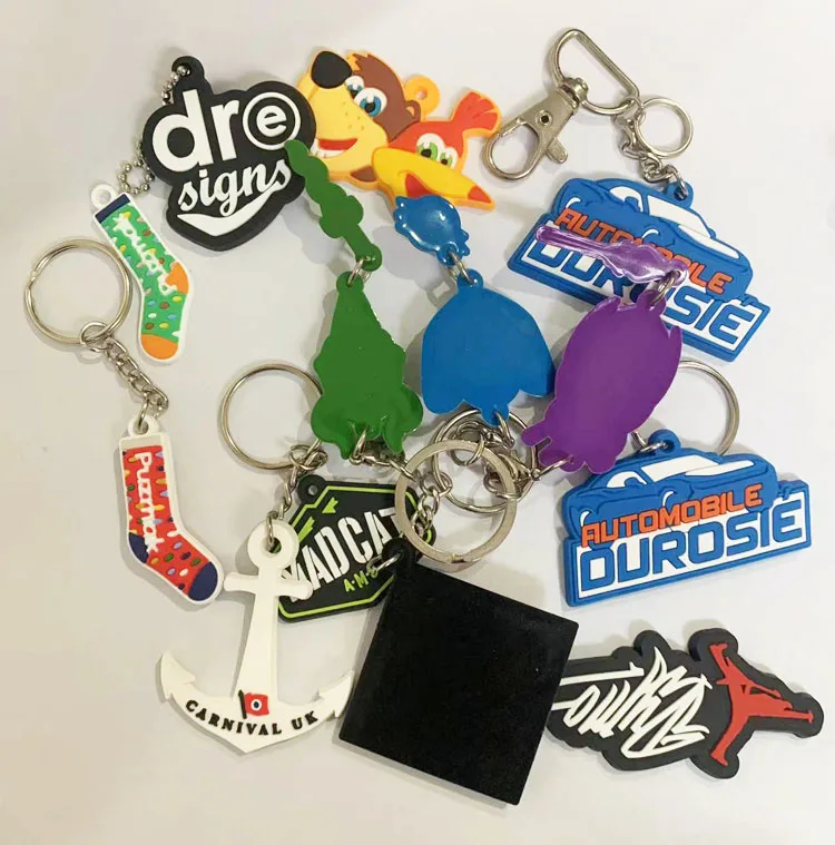 Custom 2d Soft Pvc Rubber Keychains Silicone Keyring Personalized 3d ...