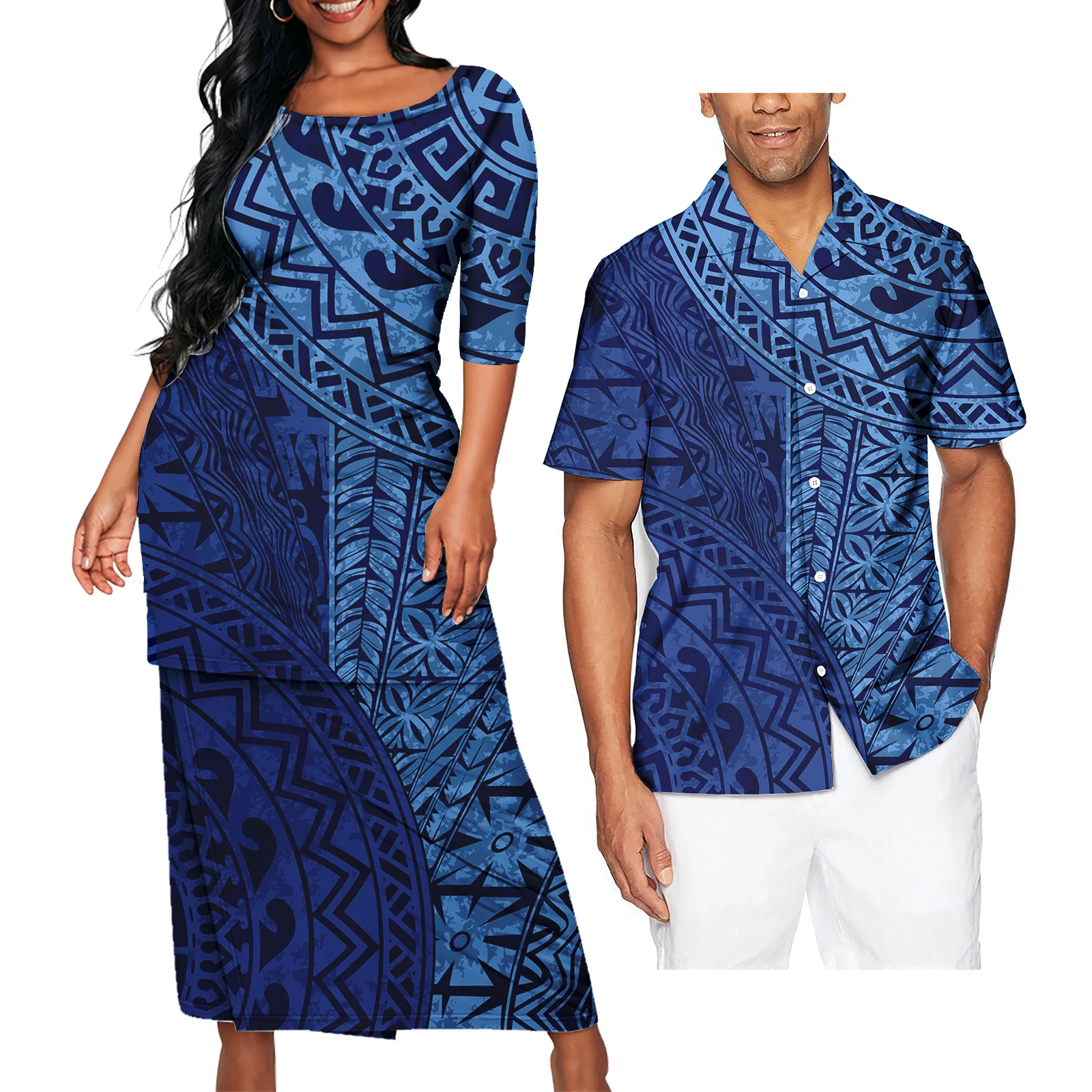Polynesian Tribal Clothing Set Samoan Print Couple Clothing Set 2024 ...