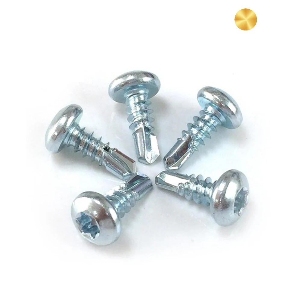 Pan head self drilling screws Blue white zinc carbon steel flat head ...