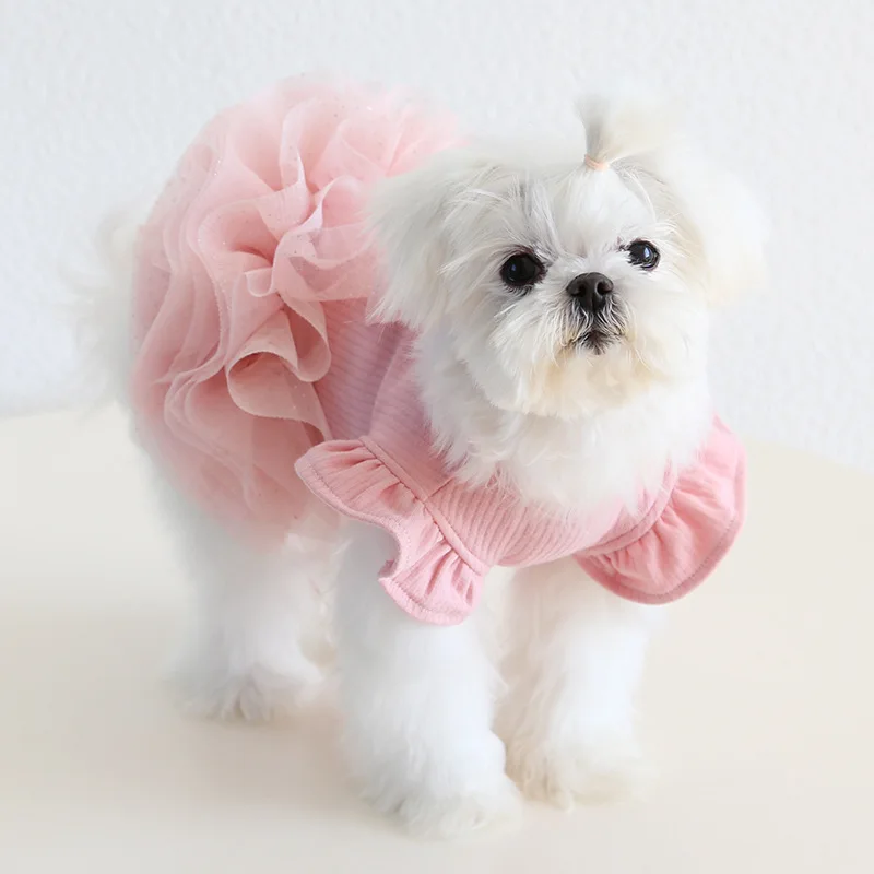 Princess Dog Clothes Glitter Ballet Sister dress 2025 Spring and summer ...