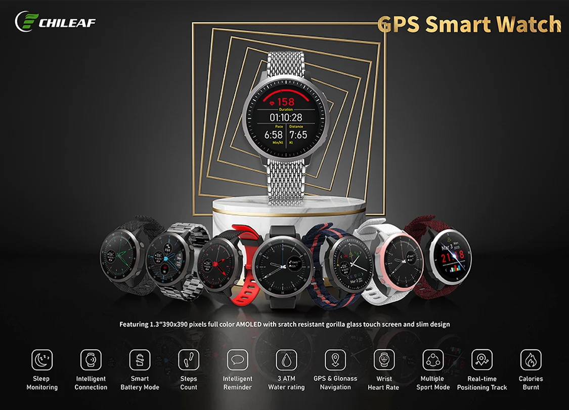 CHILEAF GPS Watch - Smart Professional Heart Rate Monitor