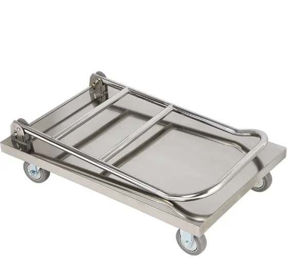 Multi Purpose Stainless Steel Flatbed Trolley Hospital Moving Heavy ...