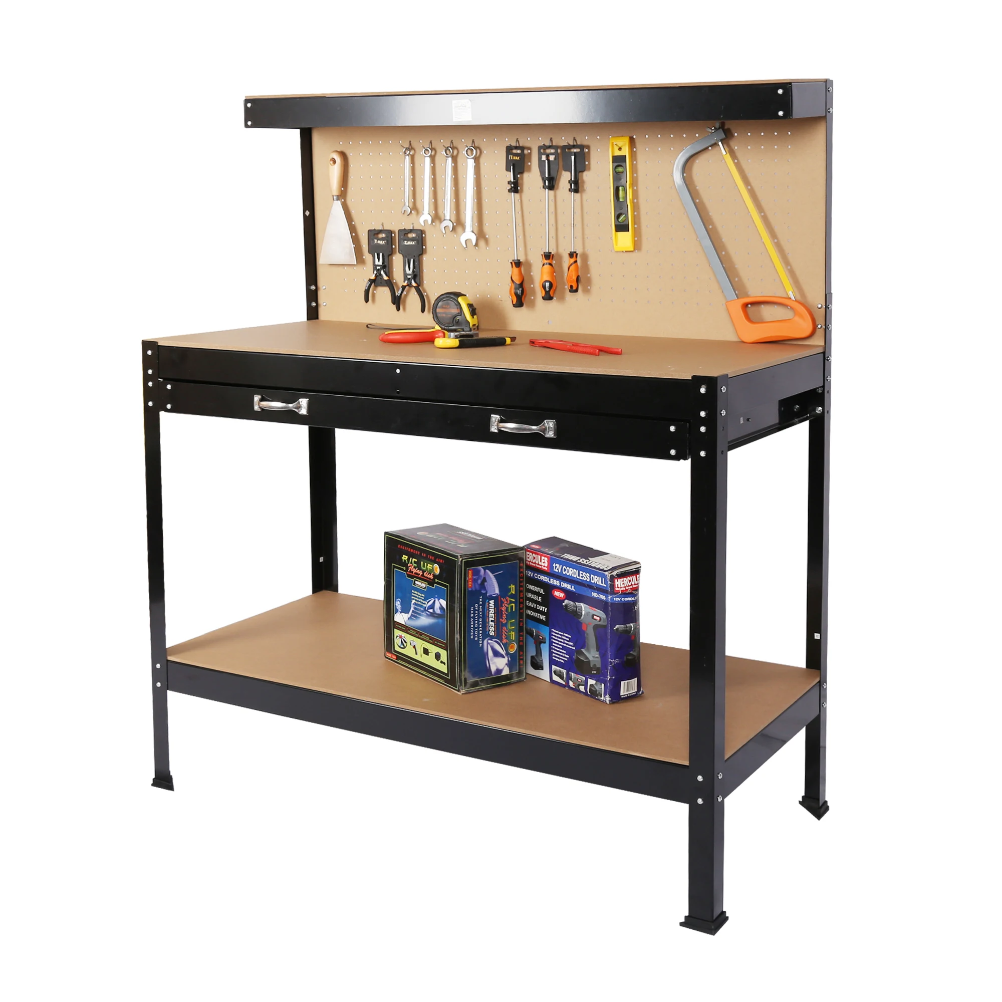 Heavy Duty Workbench Factory Tool Storage Frame Work Table With Storage ...