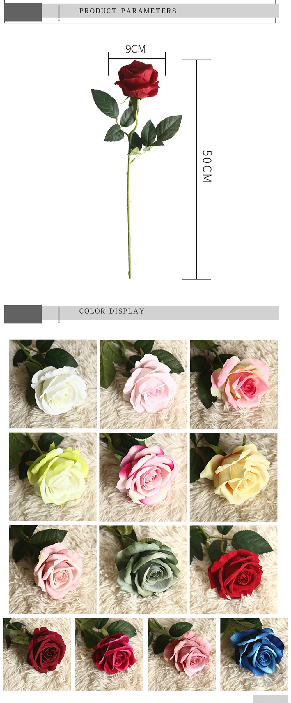 European Style Wholesale Rose Real Touch Flower Artificial Velvet Silk ...