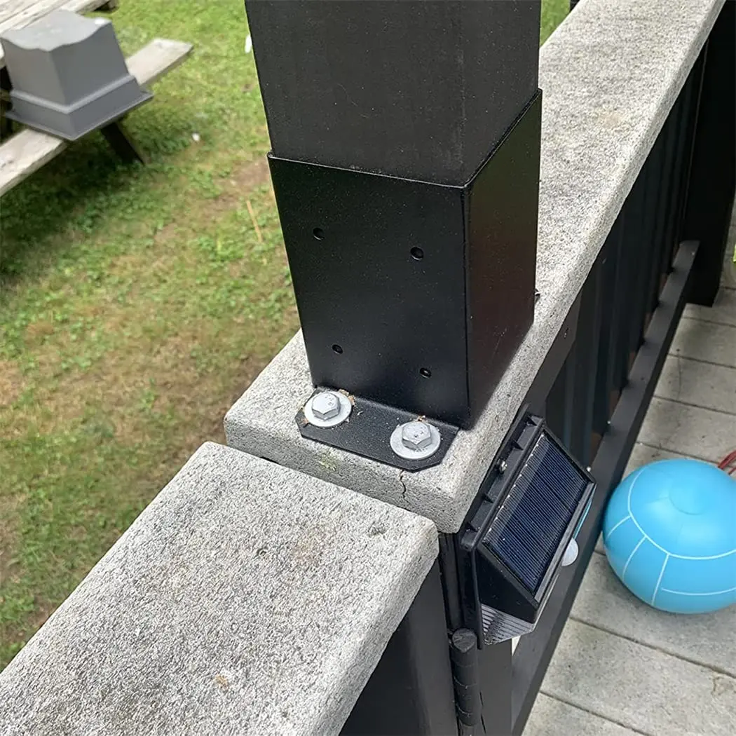6X6 Post Base Deck Heavy Duty Metal Black Powder Coated Post Brackets ...