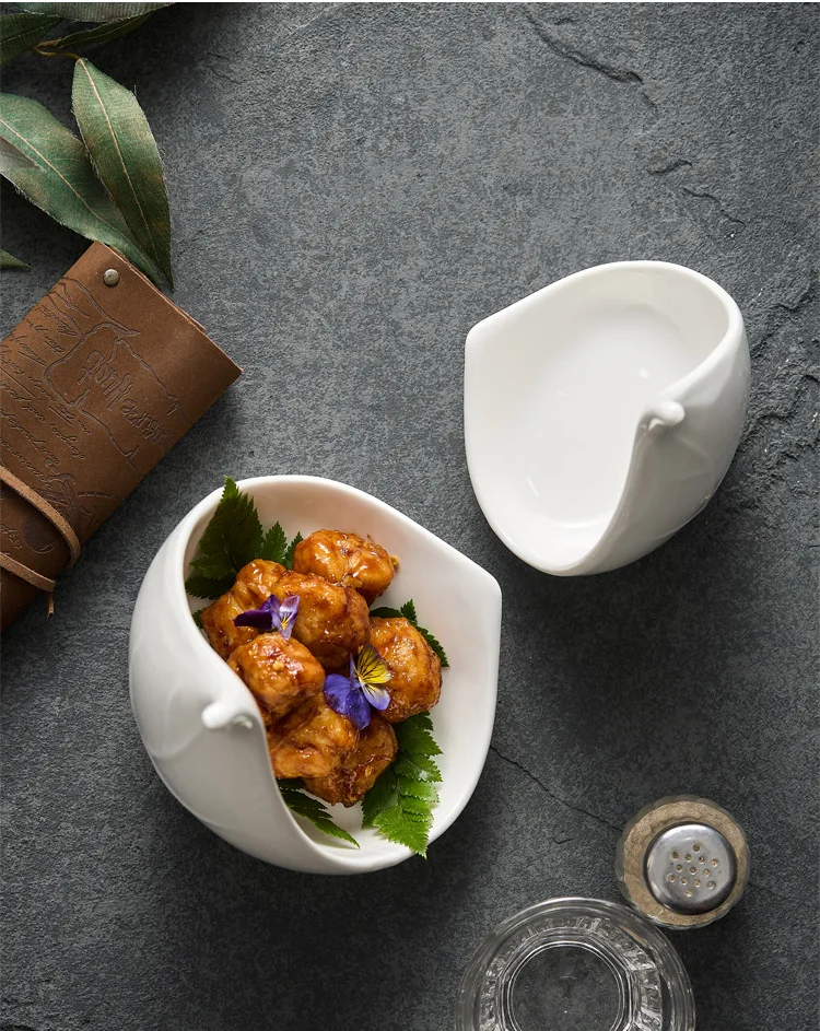 Fine High-End Plates Home and Kitchen Dishes Creative White Dinner ...